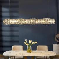 China Warm Romantic Rose Gold Bedroom Living Room LED Pendant Light Acrylic Restaurant bar Chandelier for sale