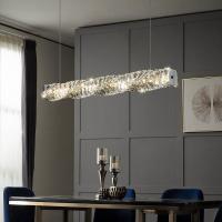 China Warm Romantic Rose Gold Bedroom Living Room LED Pendant Light Acrylic Restaurant bar Chandelier for sale