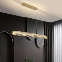 China Warm Romantic Rose Gold Bedroom Living Room LED Pendant Light Acrylic Restaurant bar Chandelier for sale