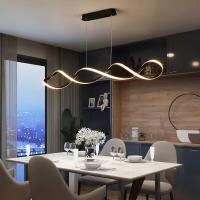 China Modern Simple Design Creative Twist bar Dining Room Hanging Lamps Hotel Chandelier Home LED Pendant Light for sale