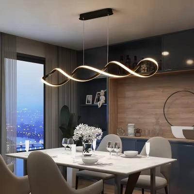 China Modern Simple Design Creative Twist bar Dining Room Hanging Lamps Hotel Chandelier Home LED Pendant Light for sale