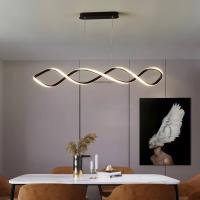 China Modern Simple Design Creative Twist bar Dining Room Hanging Lamps Hotel Chandelier Home LED Pendant Light for sale