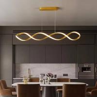 China Modern Simple Design Creative Twist bar Dining Room Hanging Lamps Hotel Chandelier Home LED Pendant Light for sale