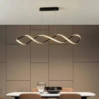 China Modern Simple Design Creative Twist bar Dining Room Hanging Lamps Hotel Chandelier Home LED Pendant Light for sale