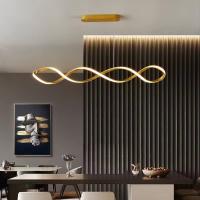 China Modern Simple Design Creative Twist bar Dining Room Hanging Lamps Hotel Chandelier Home LED Pendant Light for sale