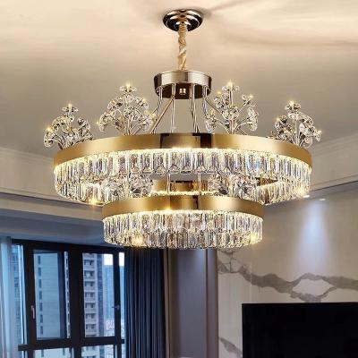 China Hotel Villa LED Pendant Light , Restaurant Luxury Modern Crystal Chandelier For Dining Room for sale