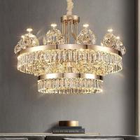 China Hotel Villa LED Pendant Light , Restaurant Luxury Modern Crystal Chandelier For Dining Room for sale