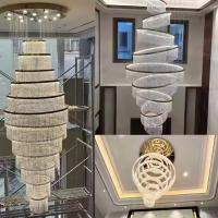 China Crystal Modern Staircase Chandelier Lighting , Custom Large LED Pendant Light Fixtures for sale