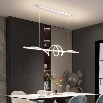 China Simple Modern LED Pendant Light Creative Twist LED Strip Light Hanging Chandelier Lights for sale