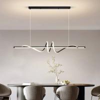 China Simple Modern LED Pendant Light Creative Twist LED Strip Light Hanging Chandelier Lights for sale