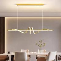 China Simple Modern LED Pendant Light Creative Twist LED Strip Light Hanging Chandelier Lights for sale