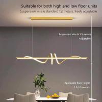 China Simple Modern LED Pendant Light Creative Twist LED Strip Light Hanging Chandelier Lights for sale