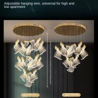 China Acrylic Luxury Staircase Chandelier Lighting LED Multi Light Pendant Chandelier for sale
