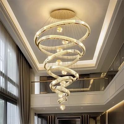 China Luxury Modern Gold Crystal Chandelier Ceiling Light 2700K-6500K for sale