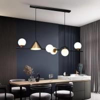 China Gold Living Room Chandelier Glass Ball Hanging Lamp Modern Gold LED Pendant Light for sale