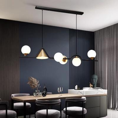 China Gold Living Room Chandelier Glass Ball Hanging Lamp Modern Gold LED Pendant Light for sale