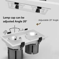 China Square LED Spot Lights Anti Glare Beam Angle Adjustable COB LED Grille SpotLight for sale