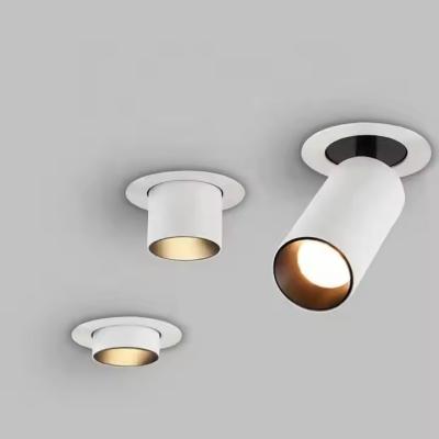 China Adjustasble Recessed LED Spotlights 10W 15W 25W 30W COB Retractable Downlight for sale