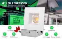 China 4 Inch 12W 3CCT Selectable LED Recessed Downlights Anti Glare IP44 For Hotel Lighting for sale