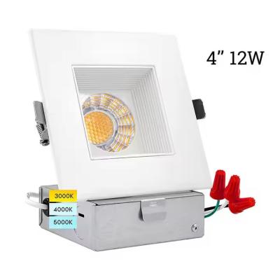China Ultra Thin 4 Inch LED Recessed Lighting Canless IC Rated LED Downlights Square for sale