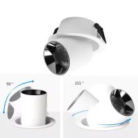 China Adjustable LED Recessed Ceiling Lights 20W COB Round LED Down Spotlights for sale