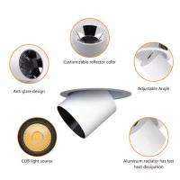 China Adjustable LED Recessed Ceiling Lights 20W COB Round LED Down Spotlights for sale