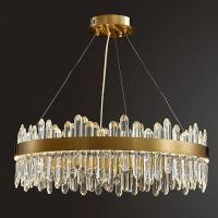 China Large Luxury Gold Crystal Chandelier Floor Lamp , Round LED Pendant Lights for sale