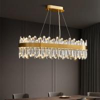 China Large Luxury Gold Crystal Chandelier Floor Lamp , Round LED Pendant Lights for sale