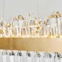 China Large Luxury Gold Crystal Chandelier Floor Lamp , Round LED Pendant Lights for sale