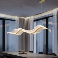 China Streamer Shape Modern LED Acrylic Chandelier Light , Luxury LED Pendent Lamp for sale
