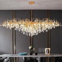 China Crystal LED Pendant Chandelier Lights For Villa Restaurant Dining Table Hotel for sale