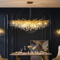 China Crystal LED Pendant Chandelier Lights For Villa Restaurant Dining Table Hotel for sale