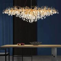 China Crystal LED Pendant Chandelier Lights For Villa Restaurant Dining Table Hotel for sale