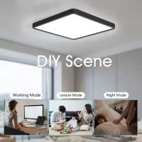 China Remote Control CCT LED Ceiling Light Square Smart LED Panel Lamp For Living Room for sale