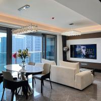 China Minimalist Crystal Living Room Chandelier High End Luxury Villa LED Pendant Light for sale