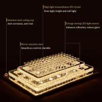 China Crystal Modern Rectangular Ceiling Light ,  LED Ceiling Lamp Remote Control for sale