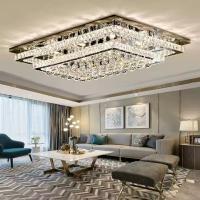 China Crystal Modern Rectangular Ceiling Light ,  LED Ceiling Lamp Remote Control for sale