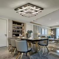 China Crystal Modern Rectangular Ceiling Light ,  LED Ceiling Lamp Remote Control for sale