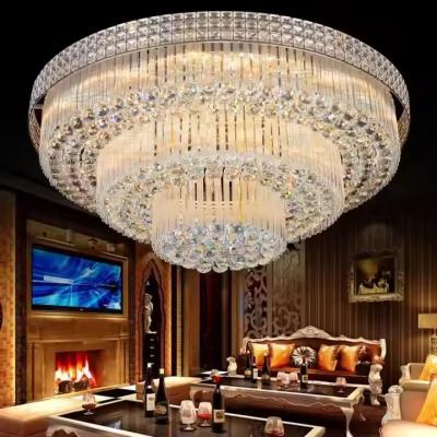China Warm White LED Ceiling Light 3500K Modern Luxury Crystal Chandelier Ceiling Light for sale
