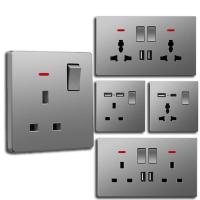 China High Quality UK 13A Wall Switched 3 Pin Universal Socket USB+type-c With 18W 3.1A Fast Charging Switches for sale