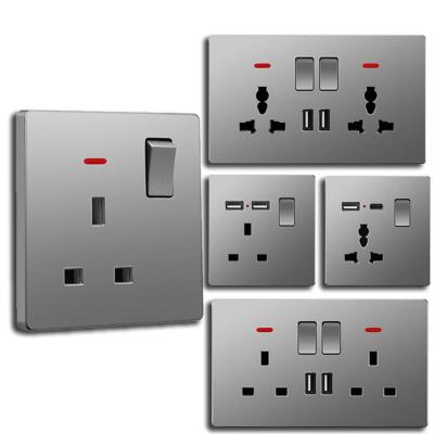 China High Quality UK 13A Wall Switched 3 Pin Universal Socket USB+type-c With 18W 3.1A Fast Charging Switches for sale