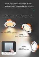 China Dimmable 7W LED Downlight 75mm Hole Size Adjustable CCT for sale