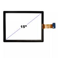 China Customized Projected Capacitive Touch Screen 15 Inch Industrial Black Silk Screen Printing for sale