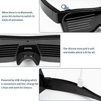 China USB Rechargeable Programmable Led Glasses Text Graffiti Animation Music Rhythm Modes for sale