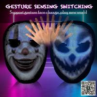 China Bluetooth Smartphone App Smart LED Face Mask Shining Facial Cosplay Light Up for sale