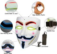 China Halloween White LED Face Mask V For Vendetta Mask Anonymous Guy for sale