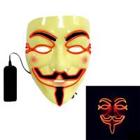 China Hacker Halloween LED Face Mask Luminous Flashing For Cosplay Costume for sale