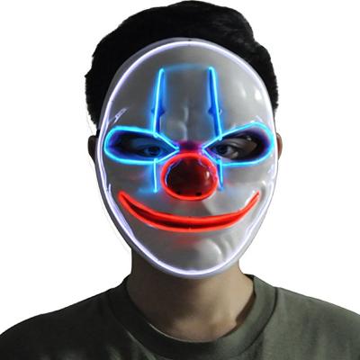 China Clown Scary Halloween LED Face Mask Adjustable 3 Flashing Modes for sale