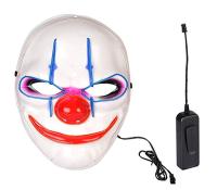 China Clown Scary Halloween LED Face Mask Adjustable 3 Flashing Modes for sale