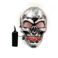 China Skull Scary Light Up Halloween LED Face Mask Adjustable For Adults for sale